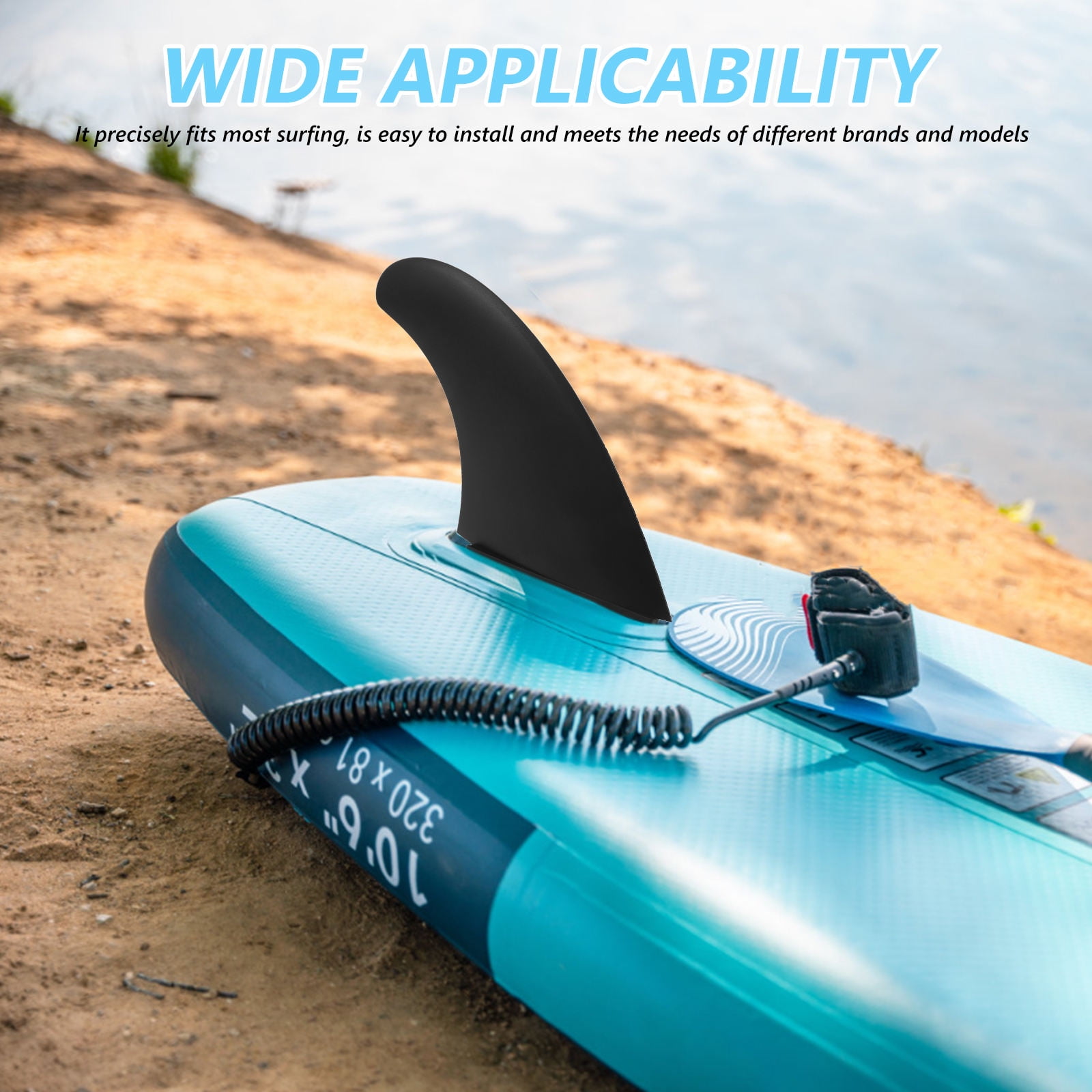 UPOUART 3Pcs Universal Replacement Paddleboard Fins Black PVC Material ...