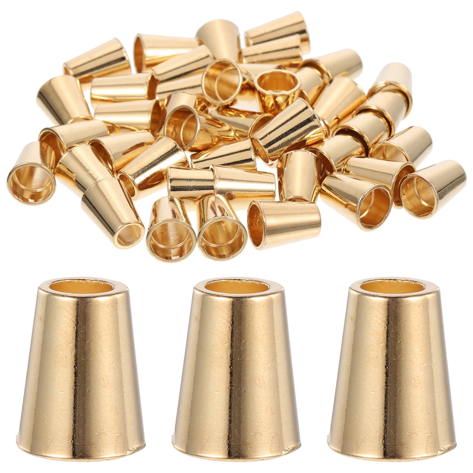 UPOUART Clothes Lanyards Stoppers Rope Cord Locks Golden Alloy 40Pcs ...