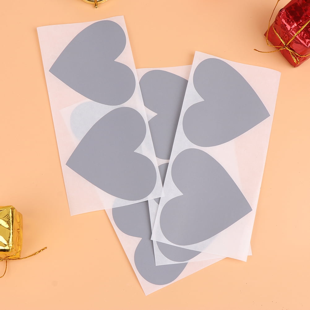 UPOUART 40Pcs Scratch Off Heart Stickers Paper Material for Decorating ...