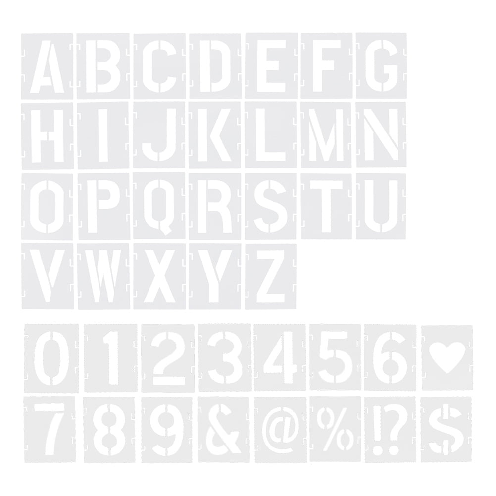 UPOUART 42-Piece Plastic Letter Stencils Set Reusable Alphabet and ...