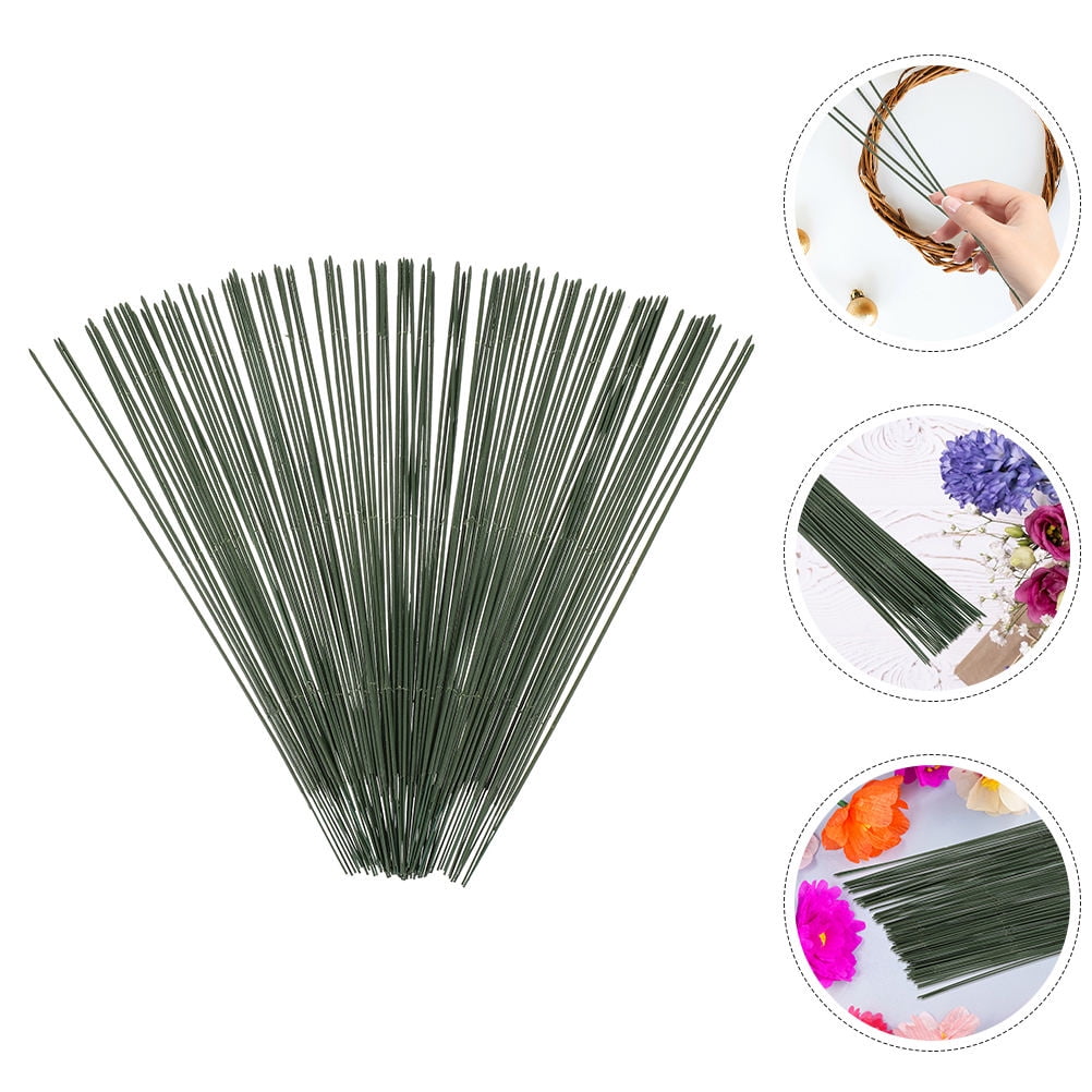UPOUART 48Pack Green Iron Flower Wire Stem For Floral Flower Stem Wire ...