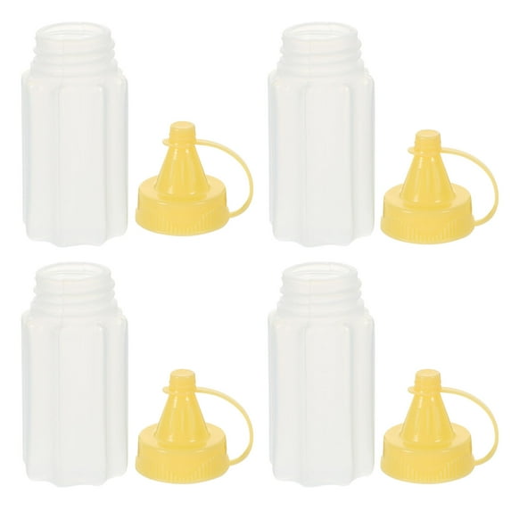 UPOUART 4Pcs Portable Yellow Squeeze Bottles for Ketchup Salad Dressing ...