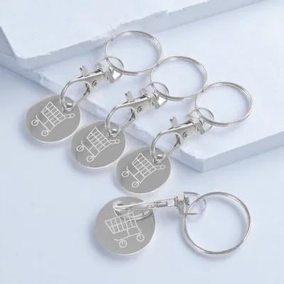 UPOUART 4Pcs Shopping Trolley Token Keyrings for Keys in Stylish Design ...