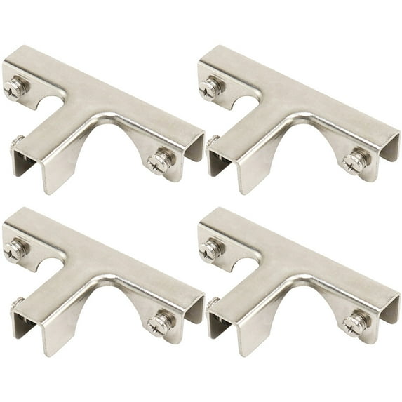 UPOUART 4Pcs T Clips Clamps Silver Steel for Glass Panels Railing Glass ...