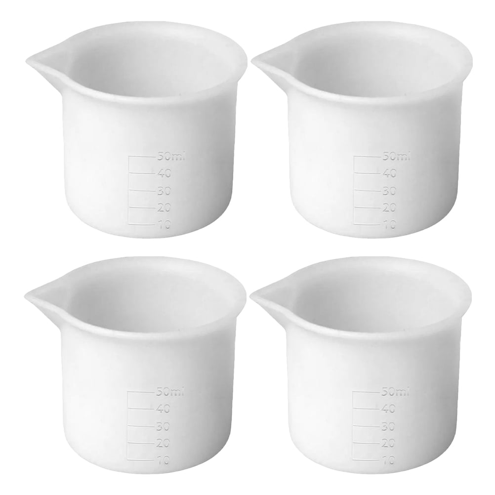 UPOUART 4Pcs White Silicone Pouring Cups with Clear Markings for ...