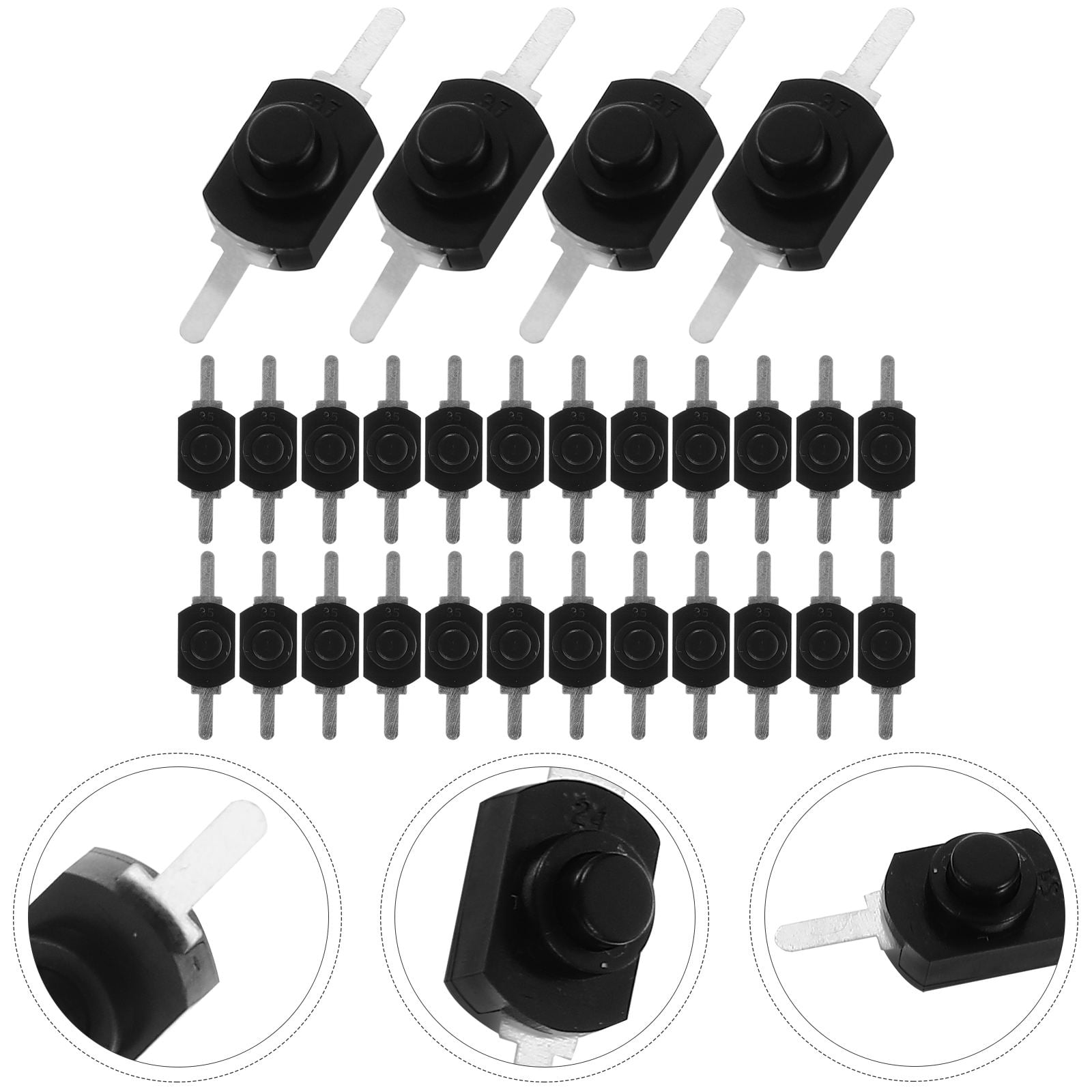 UPOUART 50Set Black ABS Metal Micro Toggle Switch Simple Design Onoff ...