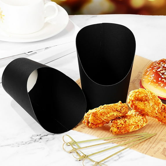 UPOUART 50Pcs Compact Paper Snack Cups Black Color Multipurpose ...