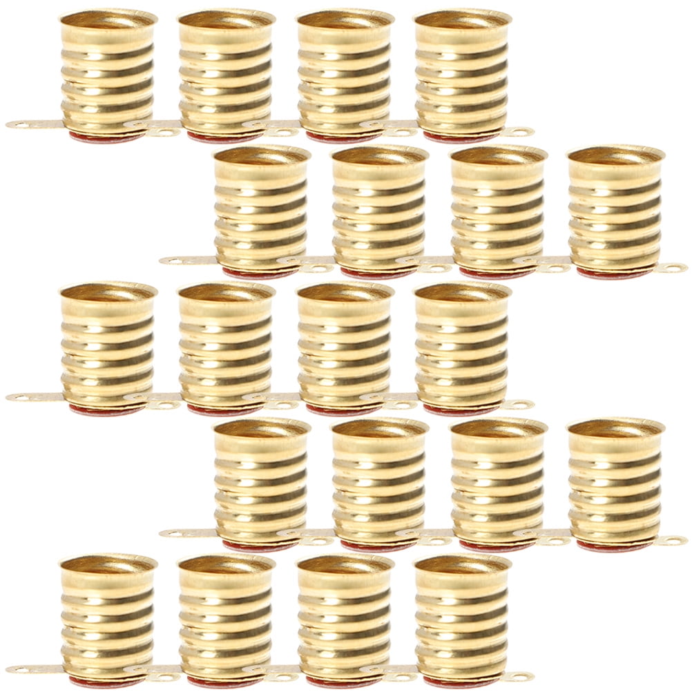 UPOUART 50Pcs Golden Round Light Bulb Holder Base for School Science ...