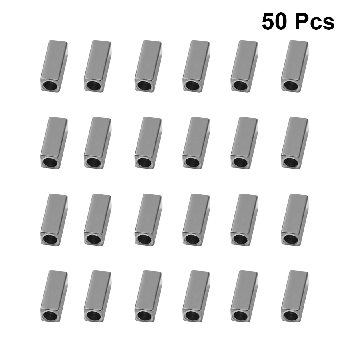 UPOUART 50Pcs Metal Tube Spacers Silver Rectangular Hollow Tubes for ...