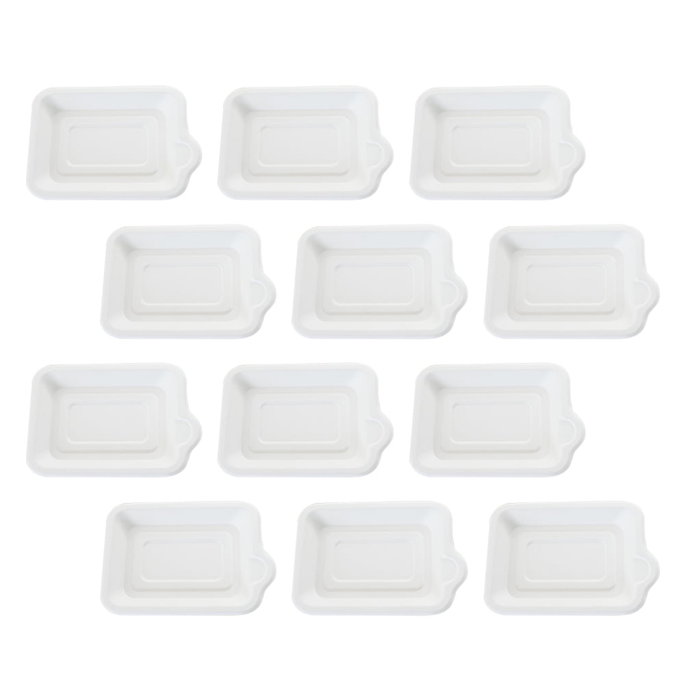 UPOUART Disposable Dishes For Catering White Sugarcane Pulp Paper 50Pcs ...