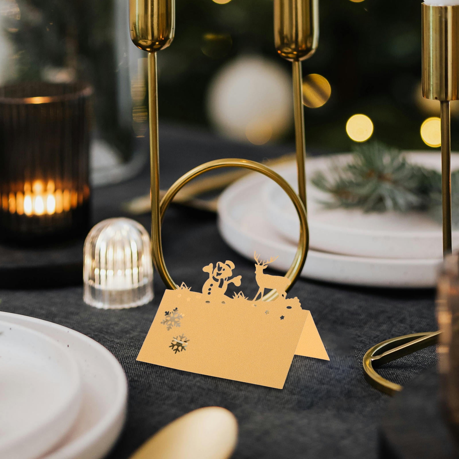 UPOUART 50pcs Christmas Place Cards for Table Setting Xmas Name Cards ...