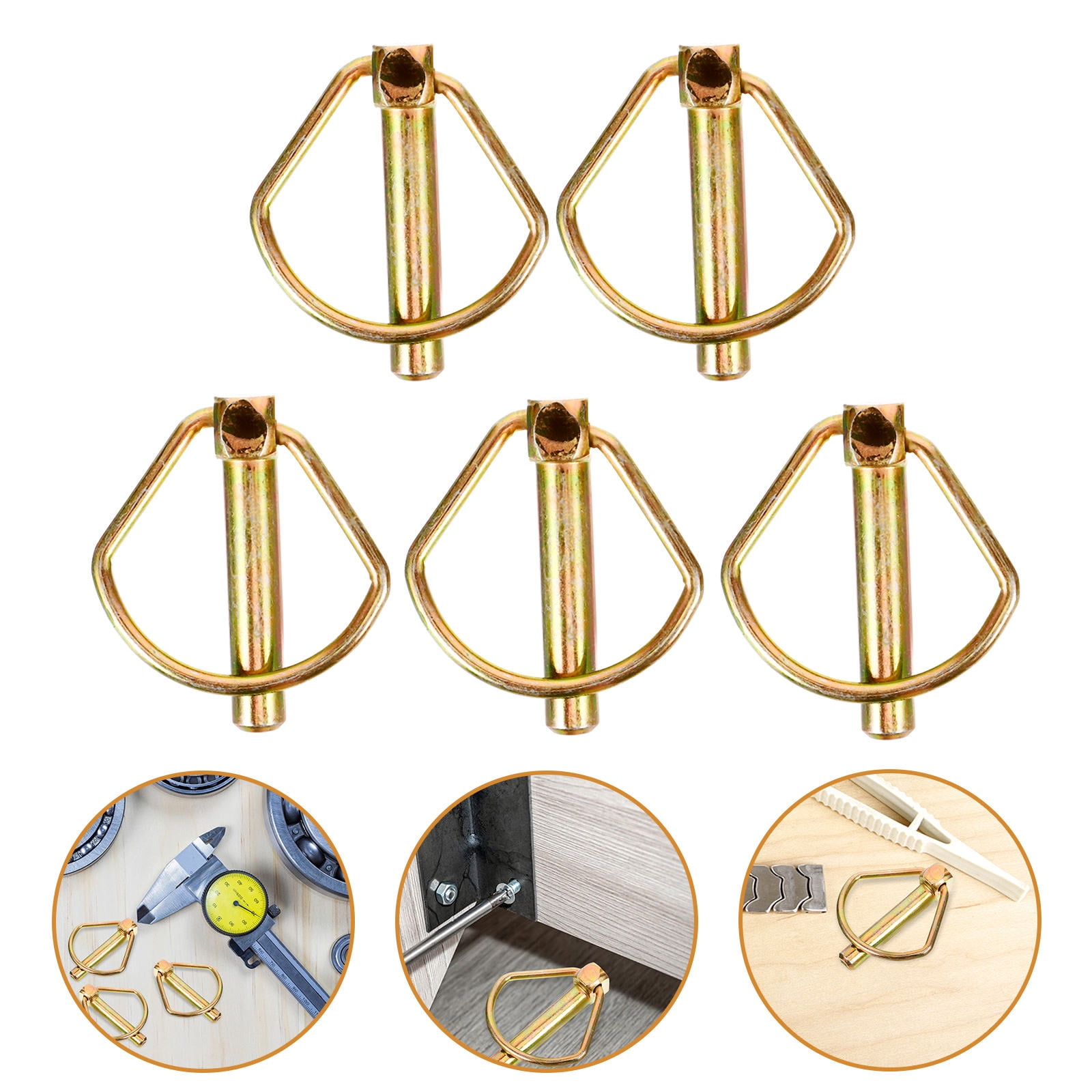 UPOUART 5Pcs Golden Carbon Steel Linch Pins Heavy Duty Quick Release ...