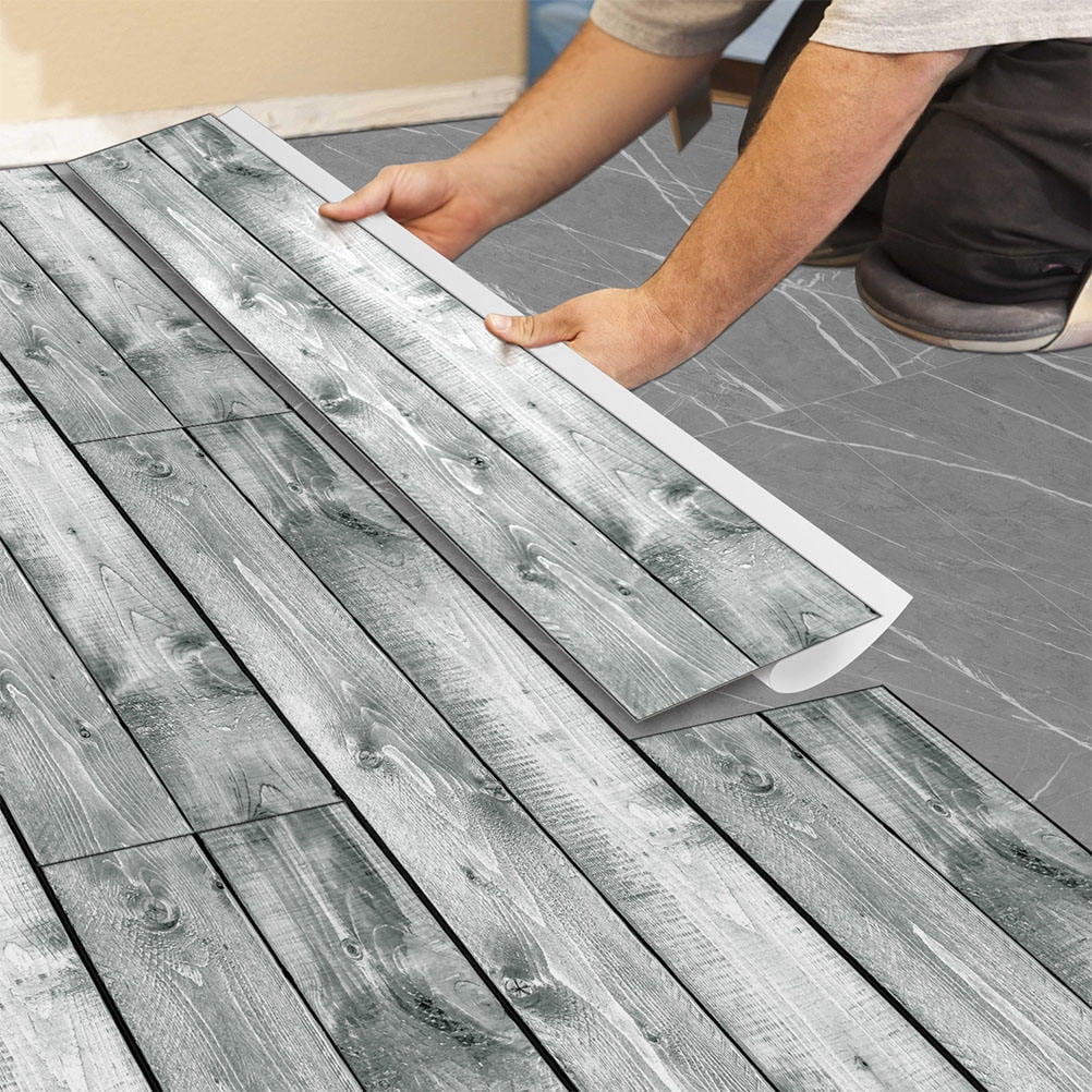 UPOUART 5Pcs Self-Adhesive Grey PVC Floor Sticker for Kitchen Peel and ...