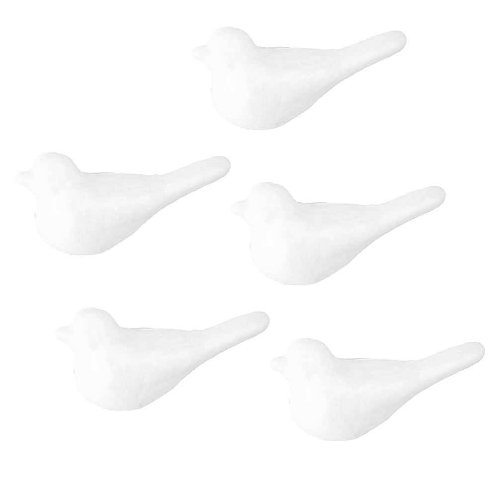 UPOUART 5Pcs White Artificial Birds Decorative Paintable Figurines For ...