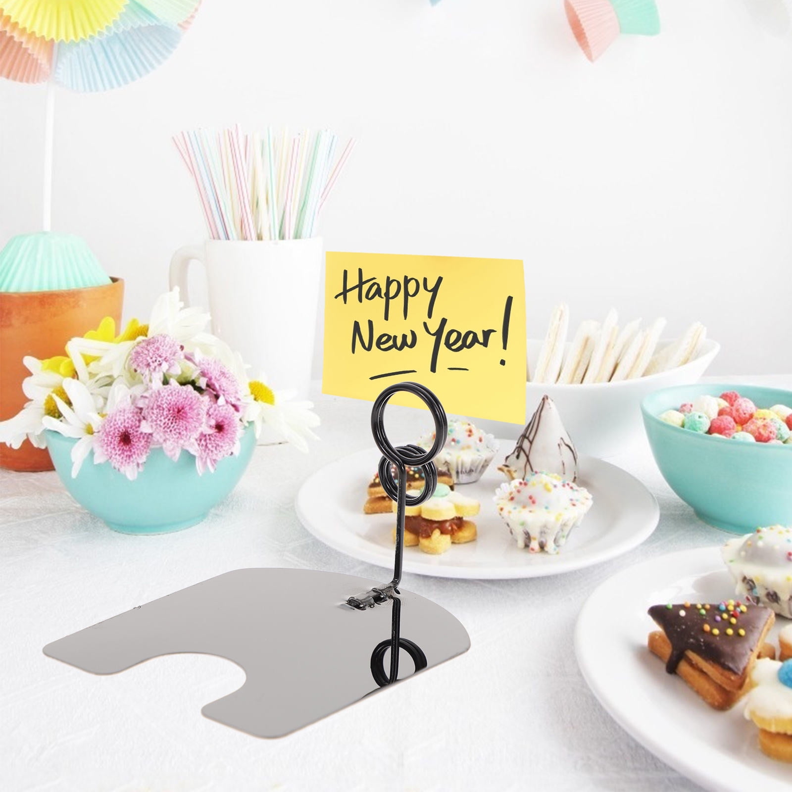 UPOUART 5Set Menu Display Stands Circular Arc Design Stainless Steel ...