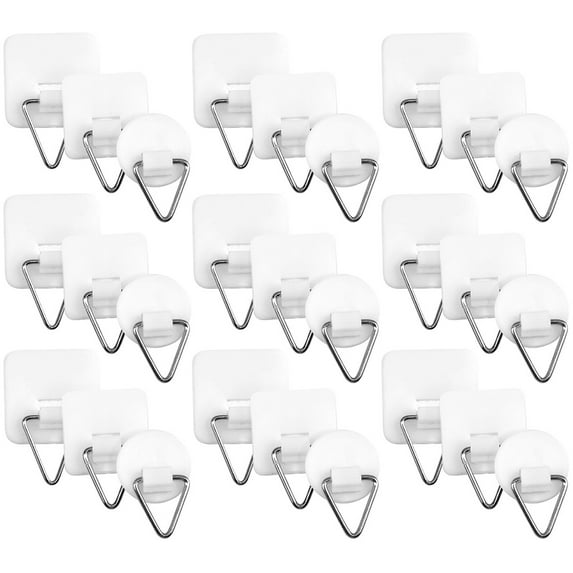 UPOUART 60Pcs Simple Design Square Large Wall Hooks for Home Decor Disc ...