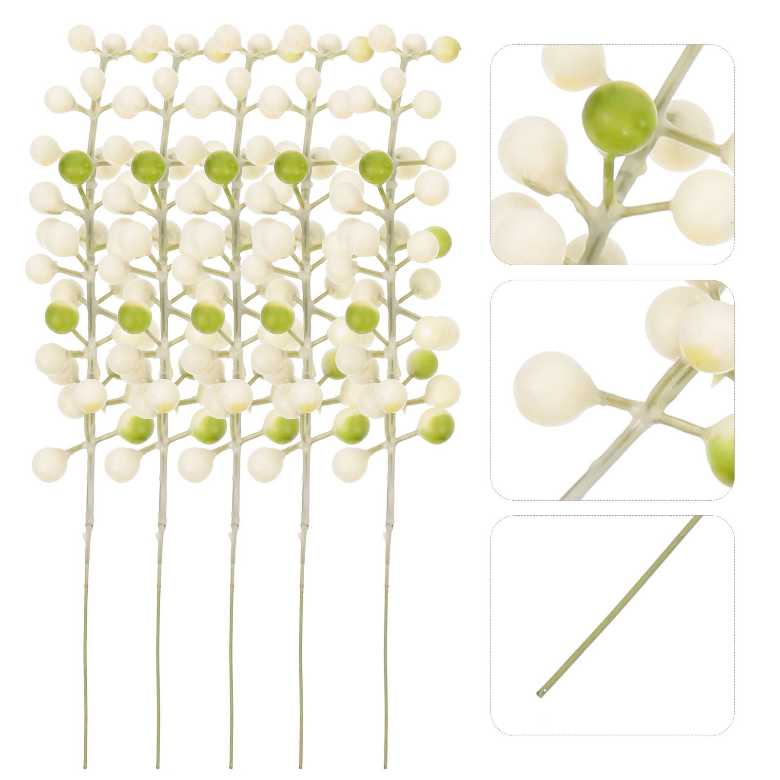 UPOUART White Artificial Raspberry Stems 15pcs for Home, Wedding, Party, Floral Arrangements and ...