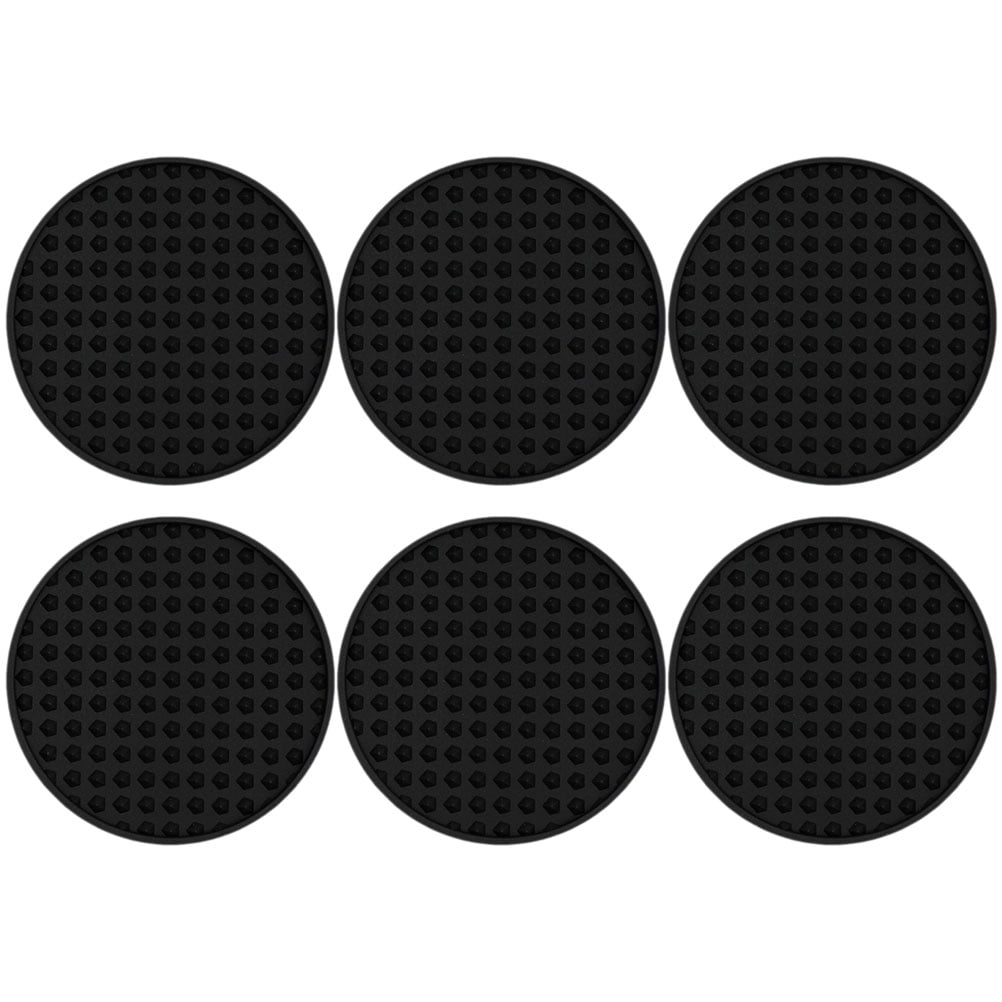 UPOUART Coasters for Drinks Desk Coasters for Office Silicone Black ...