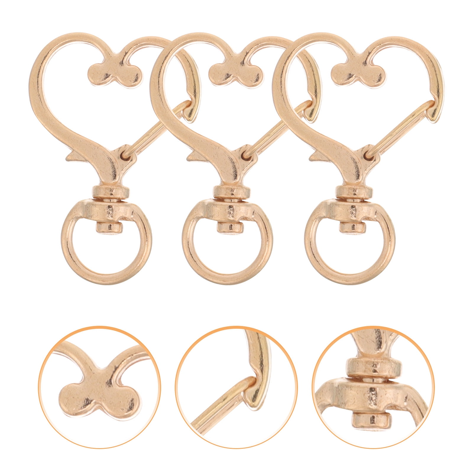 UPOUART 6Pcs Metal Key Buckle Rings Golden Color for Bag Making and ...