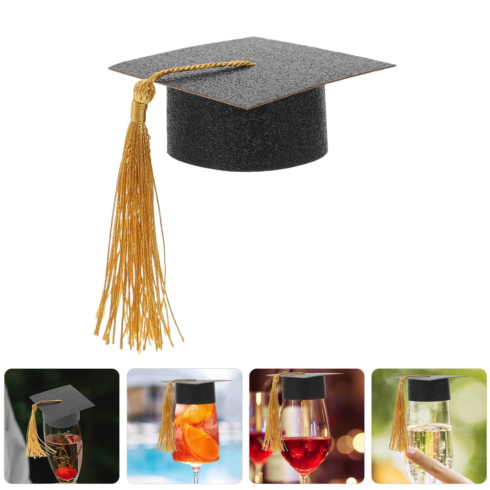 UPOUART 6Pcs Black Graduation Beverage Goblet Covers Unique Party ...