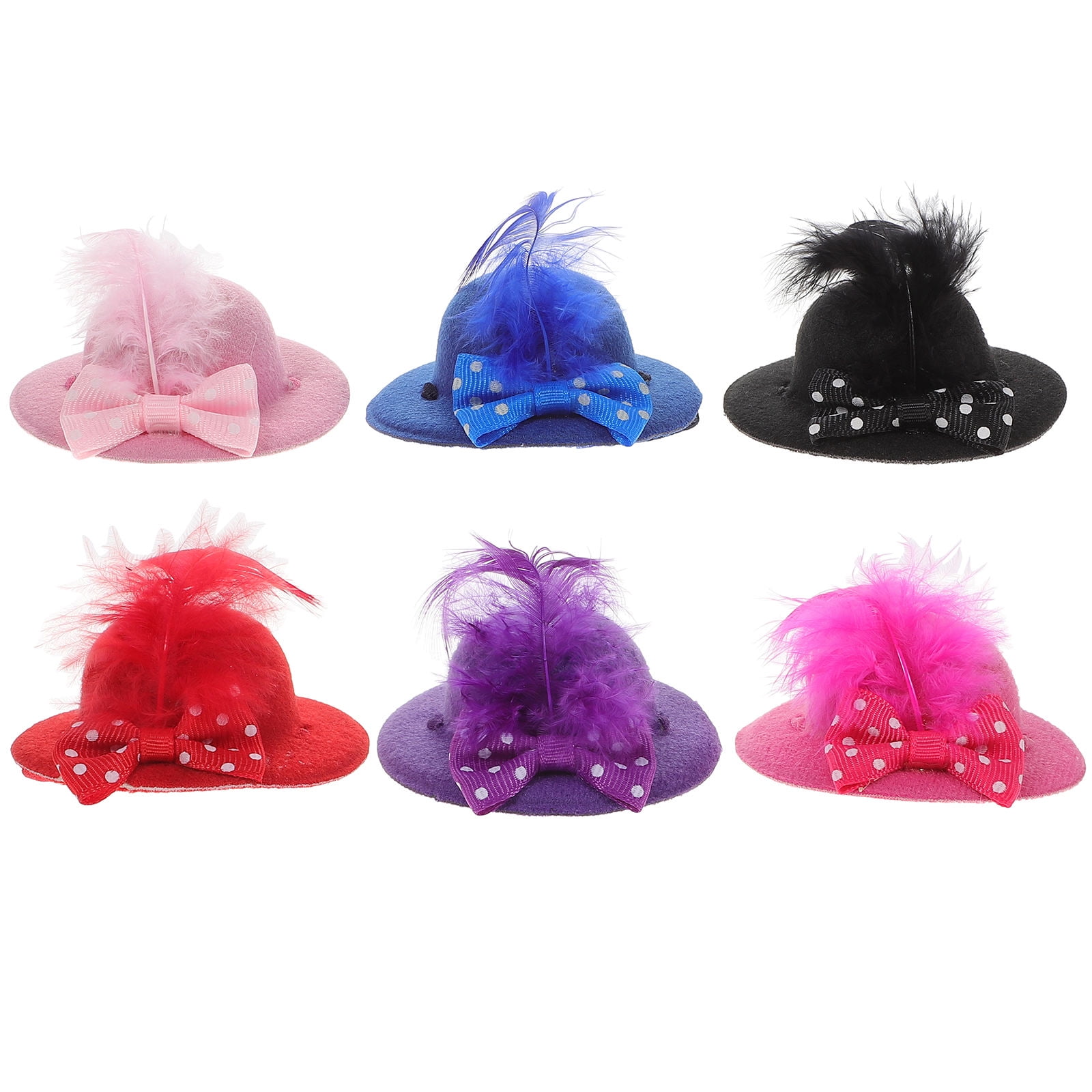 UPOUART 6Pcs Miniature Top Hat Assorted Color for Home Decor and Party Supplies 7X2.5cm ...