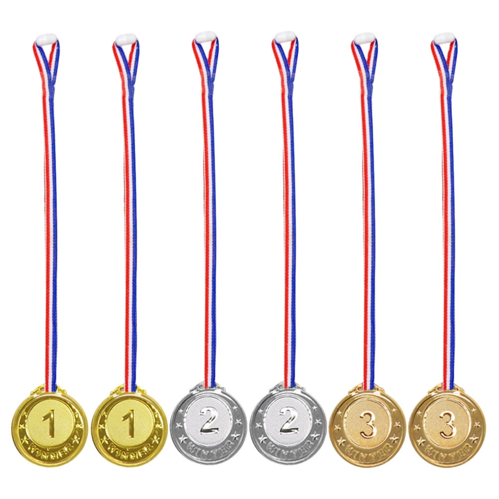 UPOUART 6Pcs Assorted Color Plastic Sports Medals for Competition and ...
