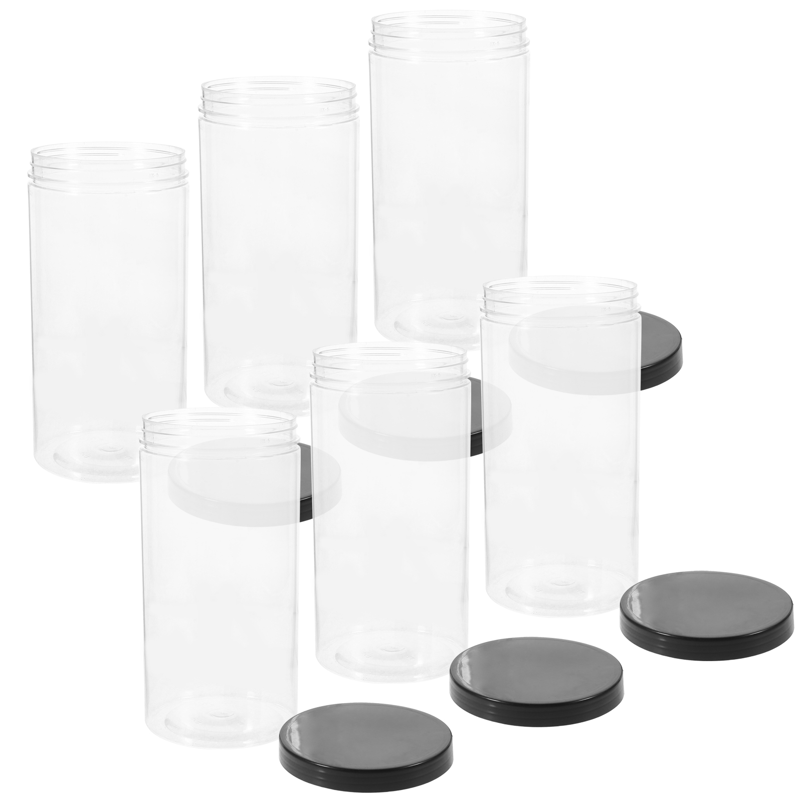 UPOUART 6Set Pantry Canisters Airtight Reusable Plastic Jars For ...