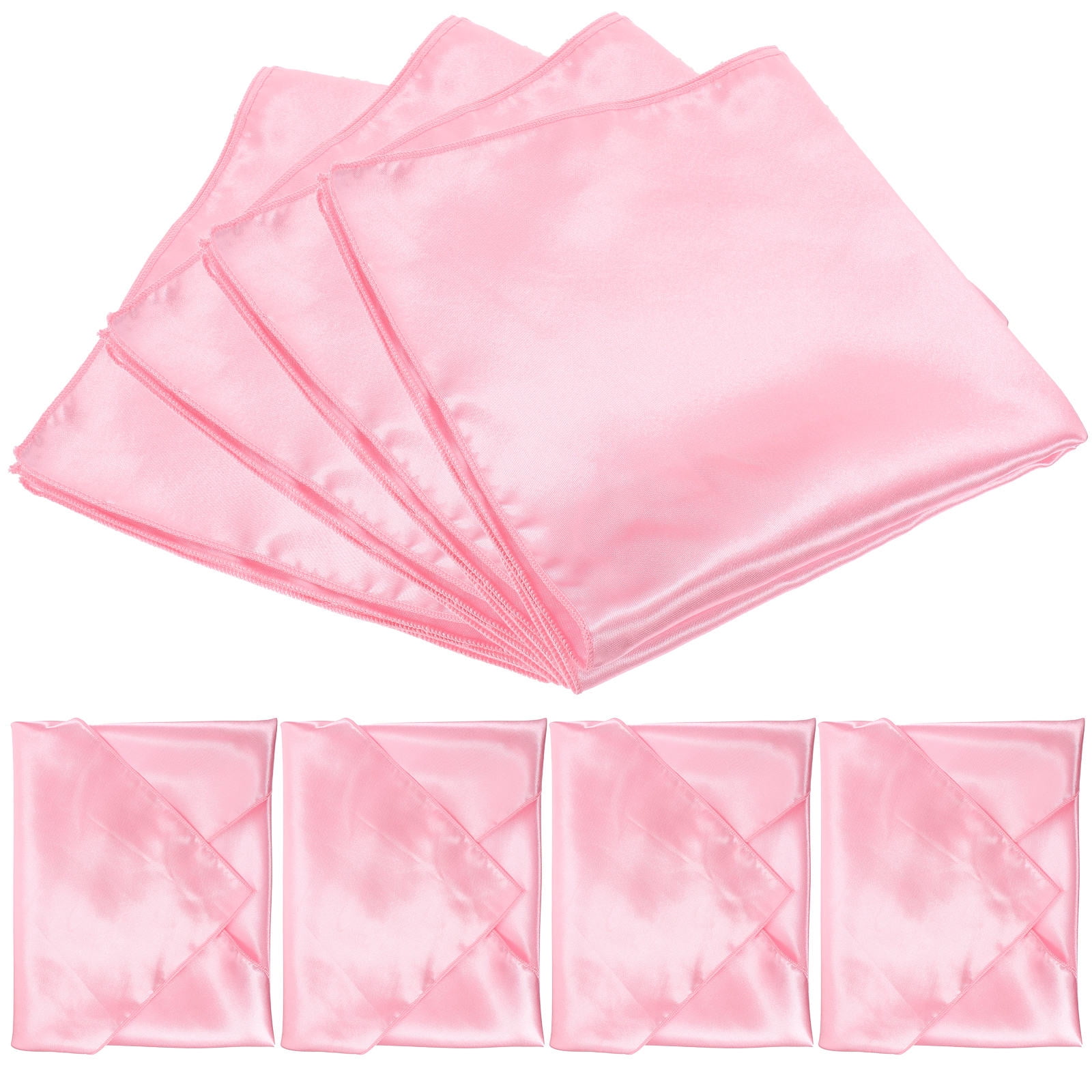 UPOUART 8Pcs Pink Satin Napkins for Home and Party Use with Washable ...