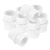 UPOUART 8Pcs Pvc Termination Cap Pipe Coupling White For Outdoor Use ...