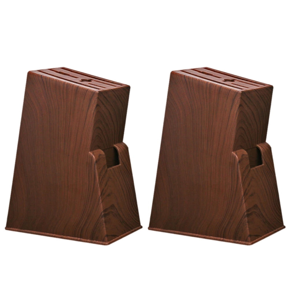 UPOUART 9Pcs Knife Block and Utensil Holder Coffee Color Plastic for ...