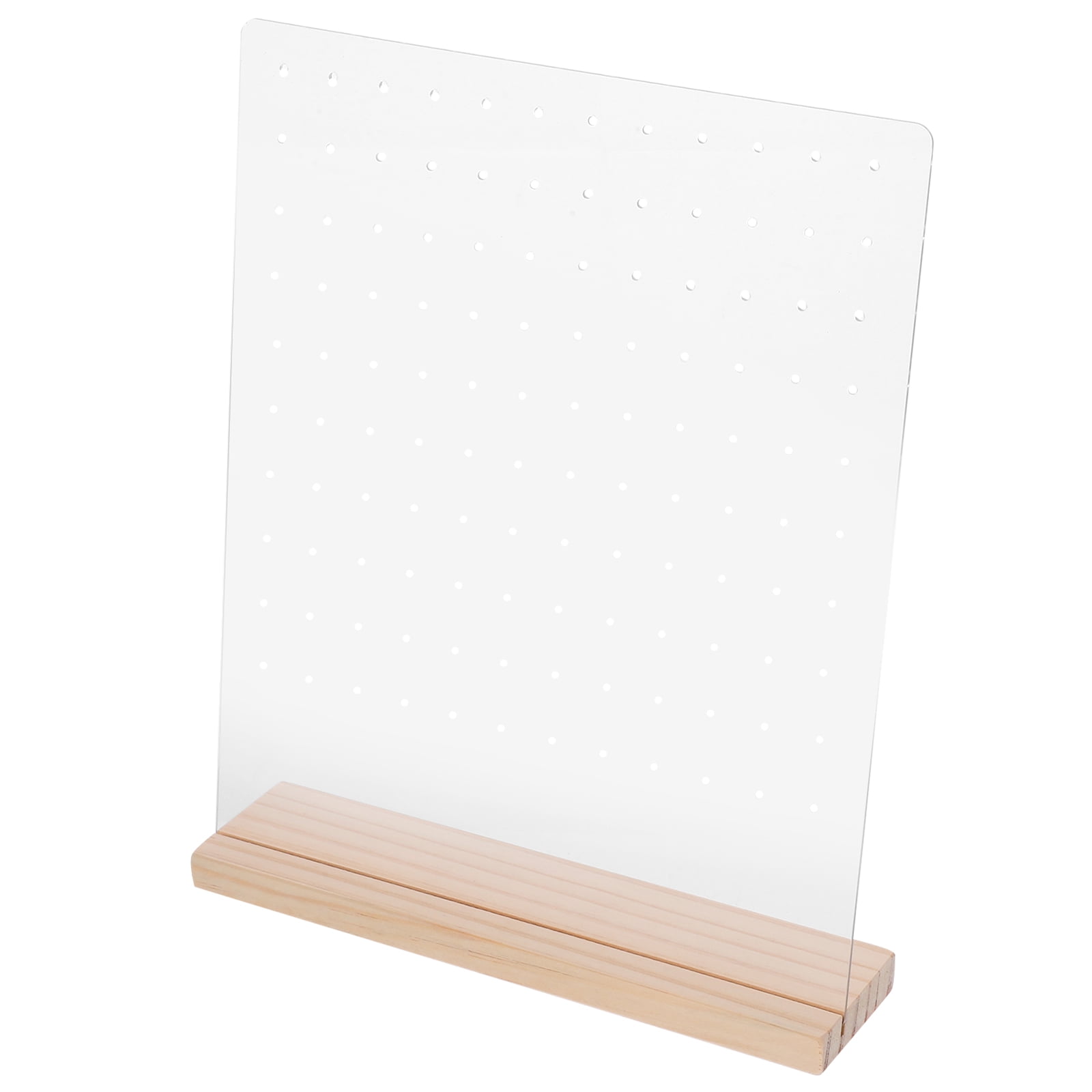 UPOUART Acrylic and Wood Earring Organizer Stand Transparent for ...
