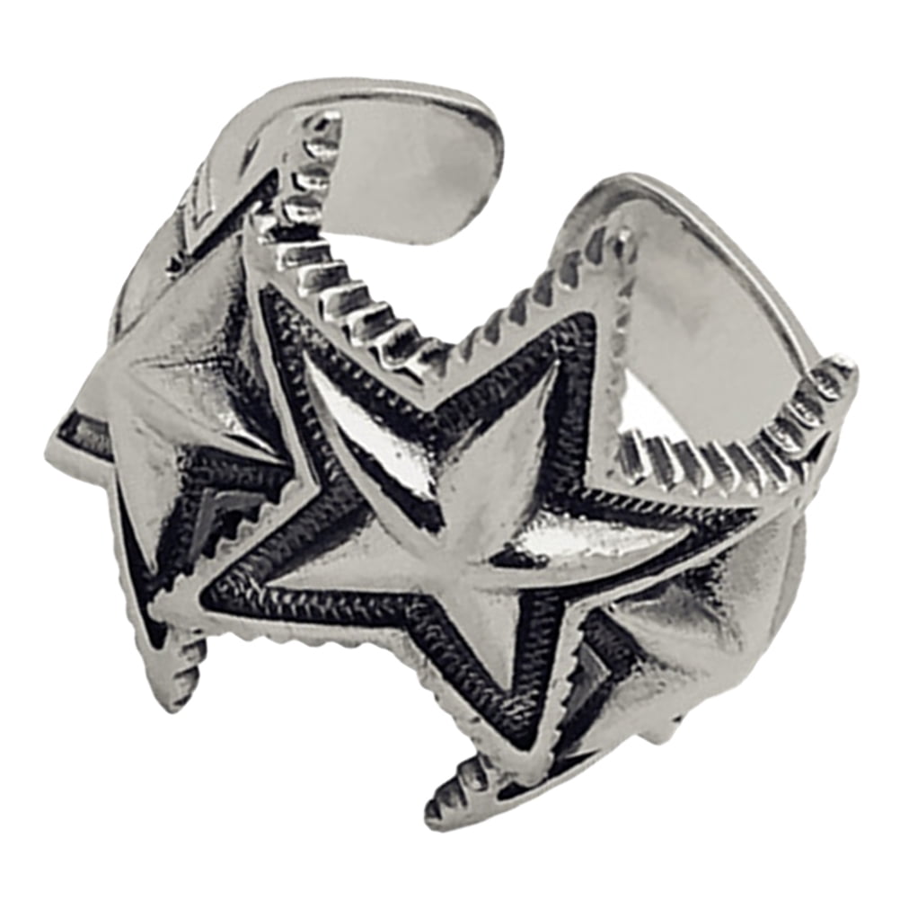 UPOUART Adjustable Five Pointed Star Ring Punk Style Fashion Finger ...