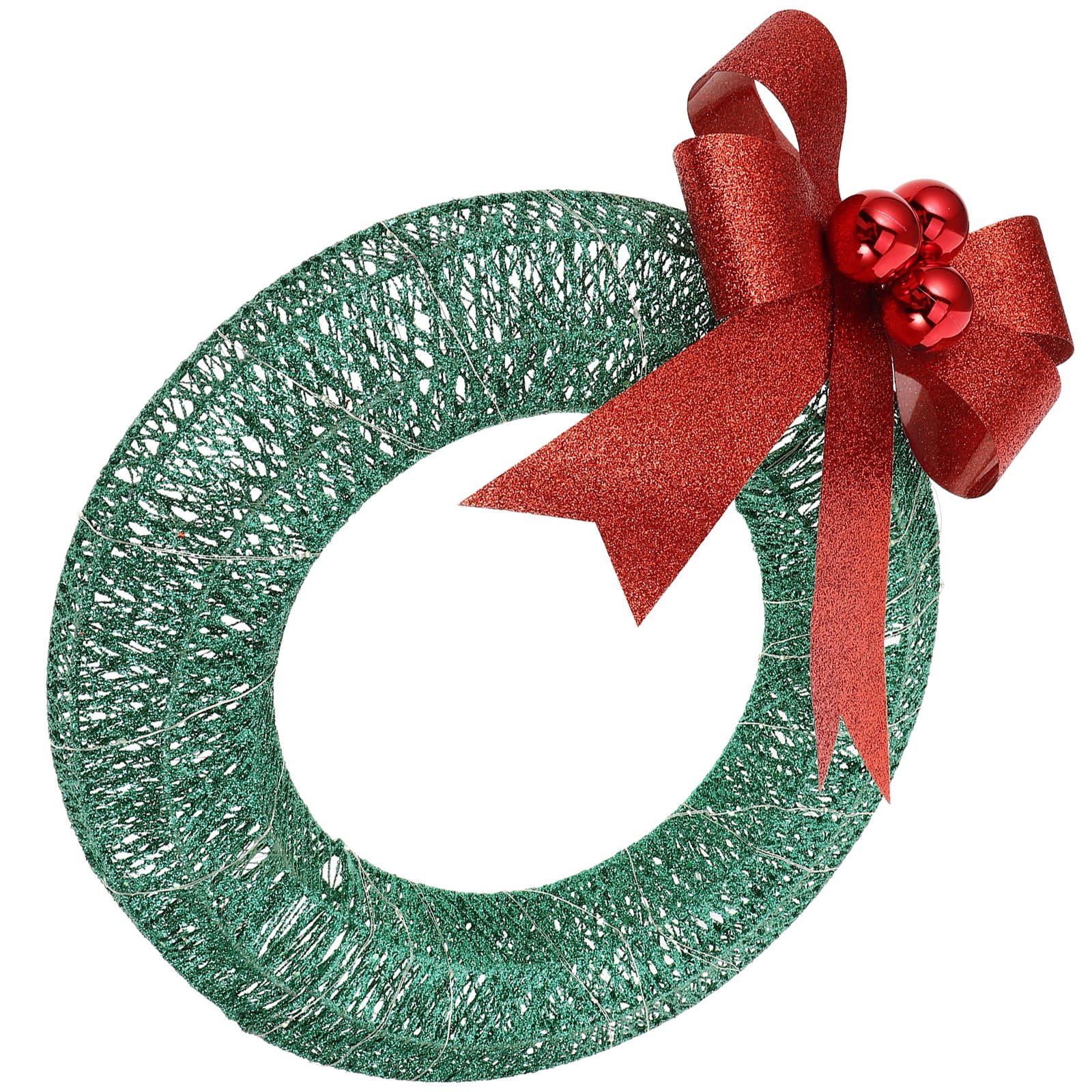 UPOUART Battery Operated LED Lighted Christmas Wreath with Red Bow for ...