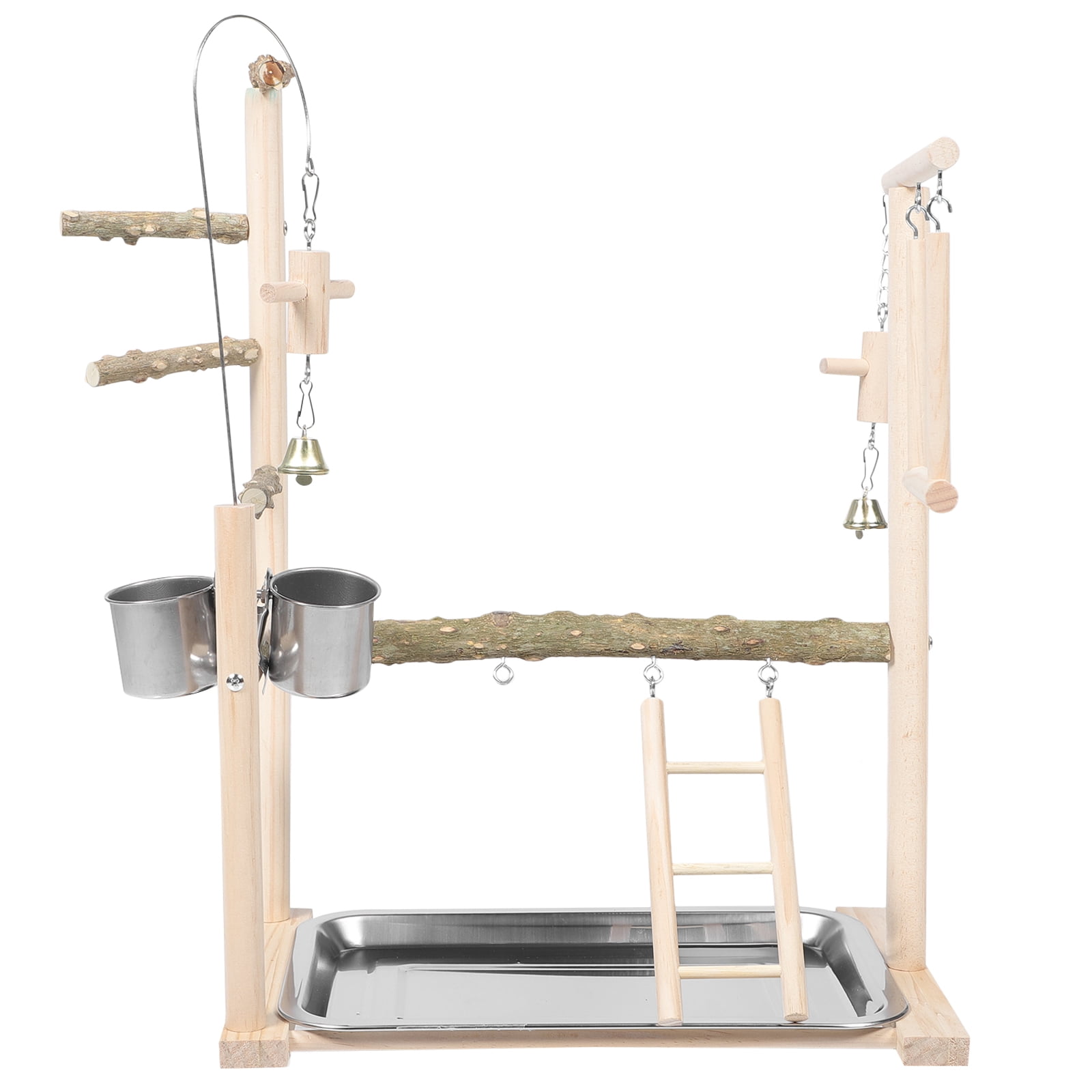 UPOUART Beige Plastic Bird Playground for Parrots with Ladder and Chew ...