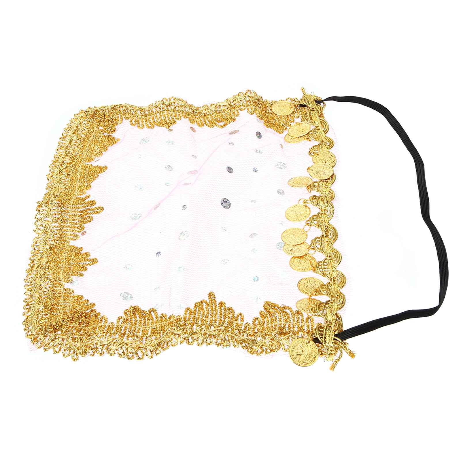 UPOUART Belly Dancer Face Veil Pink Polyester 24x6.9in for Women Dance ...