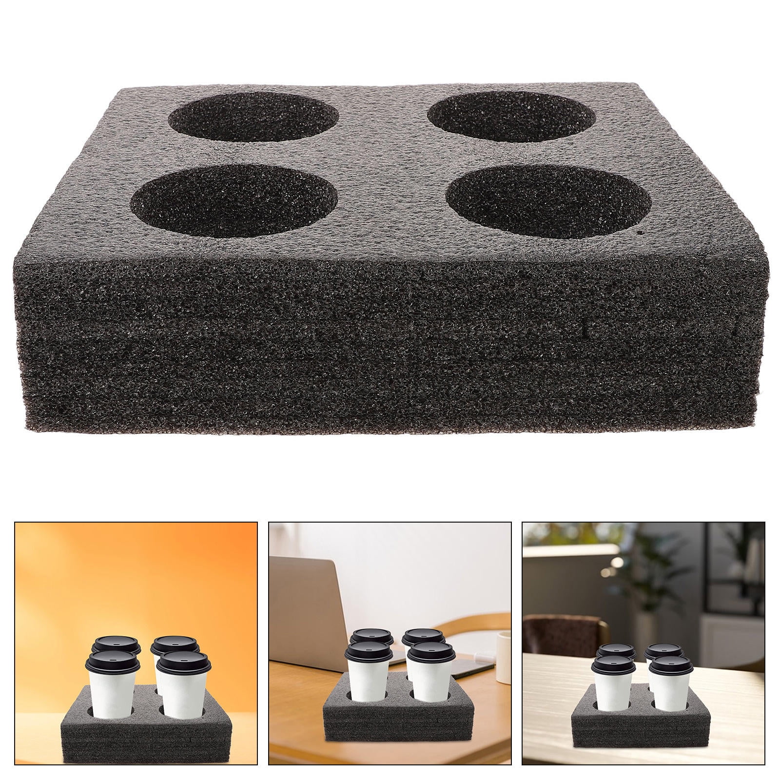 UPOUART Beverage Carrier Tray Black EPE Foam Holder for Restaurants ...