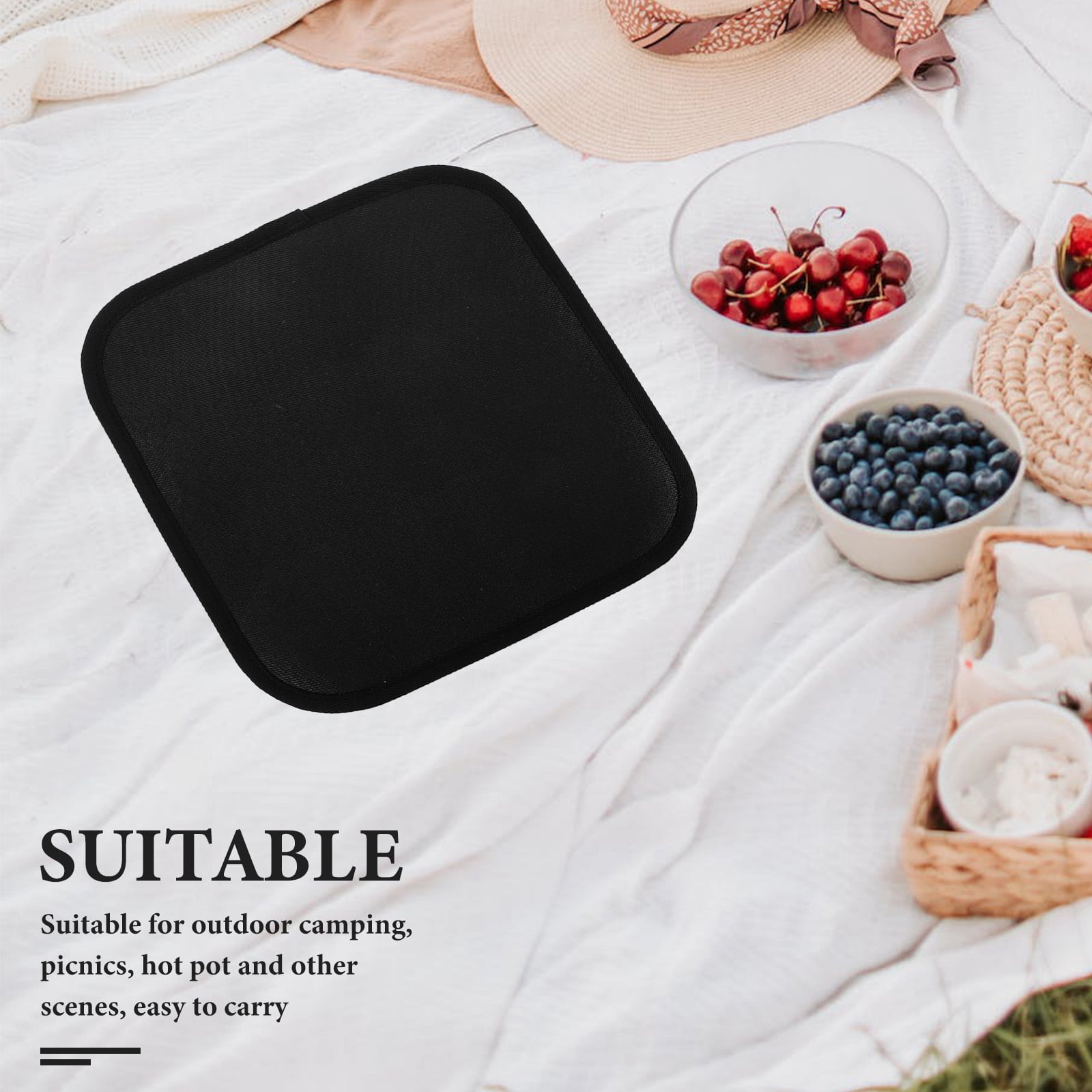 UPOUART Black Fireproof Mat for Kitchen and Outdoor Fire Pit Tabletop ...