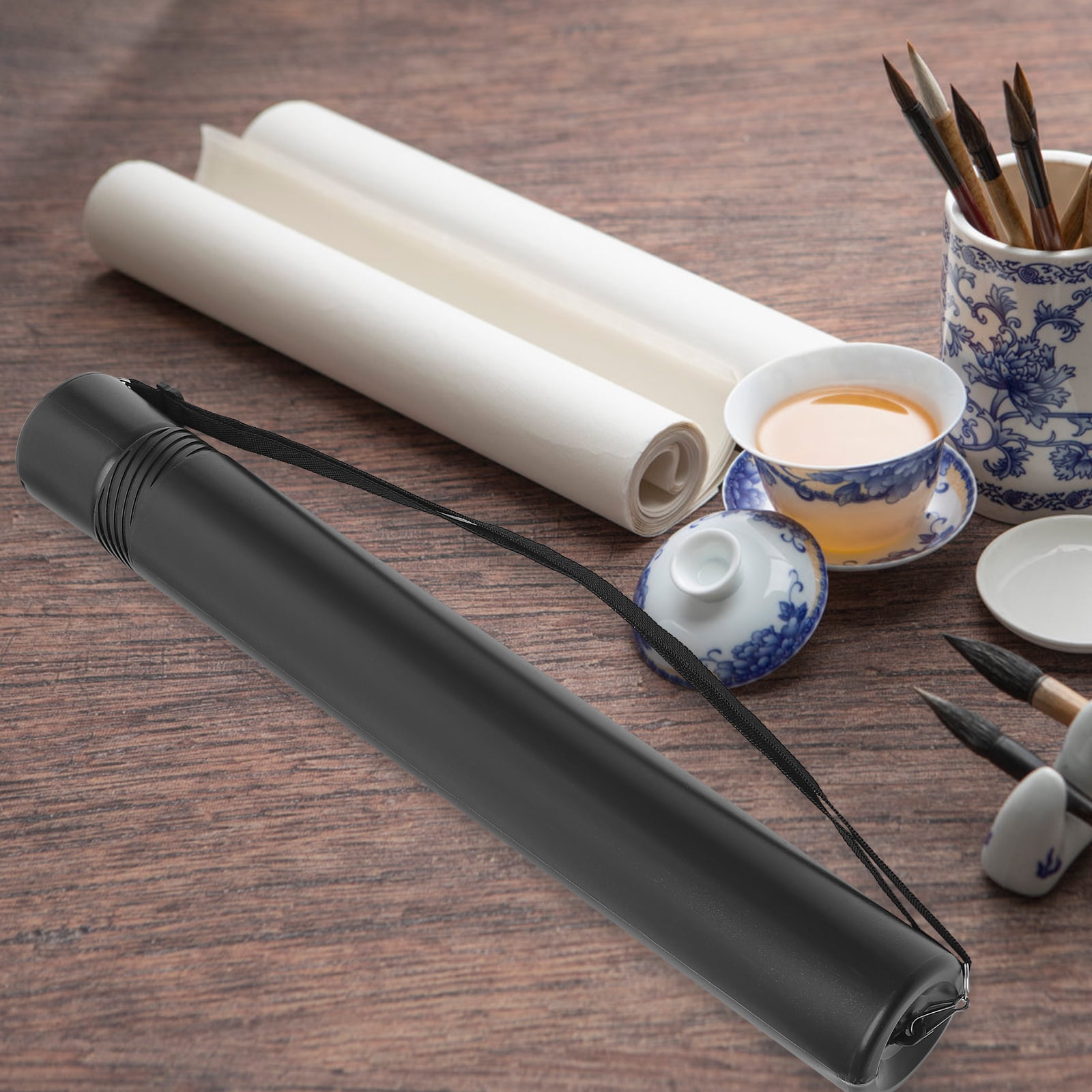 UPOUART 48 Inch Telescopic Poster Tube, Black, Adjustable Art Storage ...