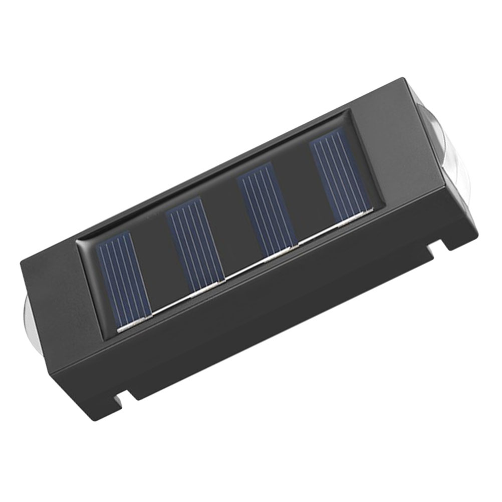 UPOUART Black Solar Outdoor Wall Mount Lights 1 Pair Rectangle Garden ...