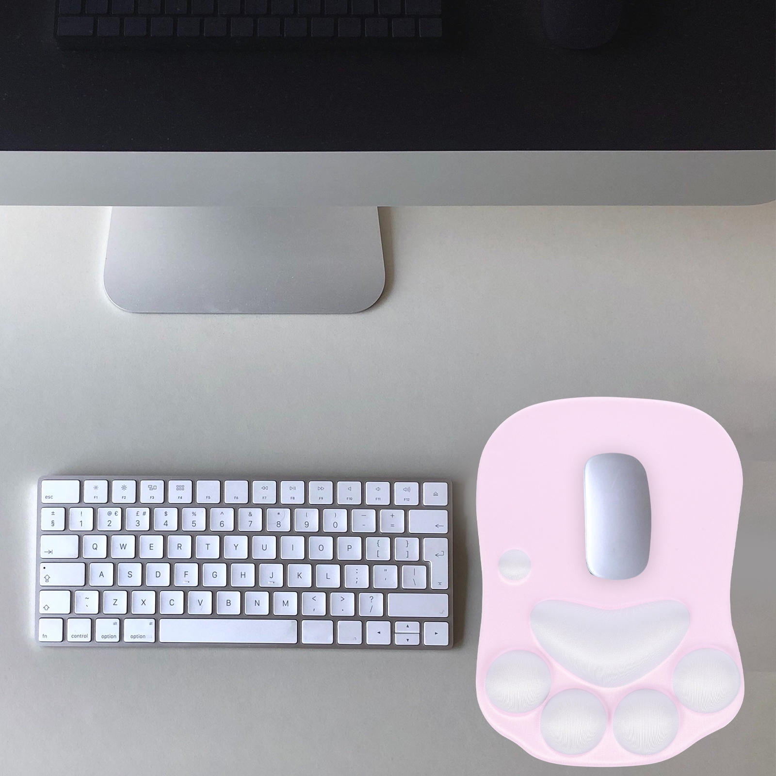 UPOUART Cat Ergonomic Mouse Pad Pink with Pressure Reduction for Office ...