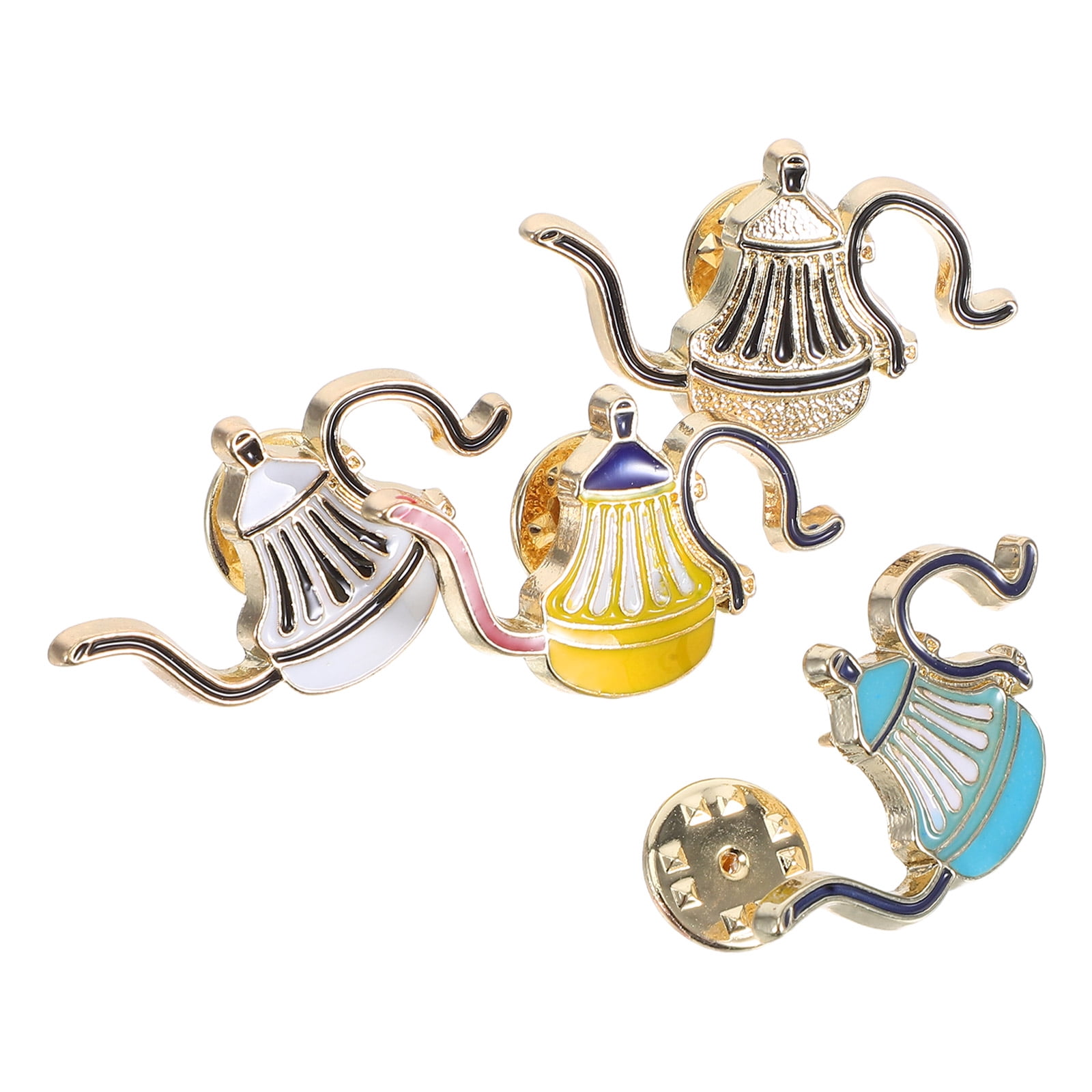 UPOUART Unique Coffee Pot Brooch Pins Vibrant Alloy Coffee Lover ...