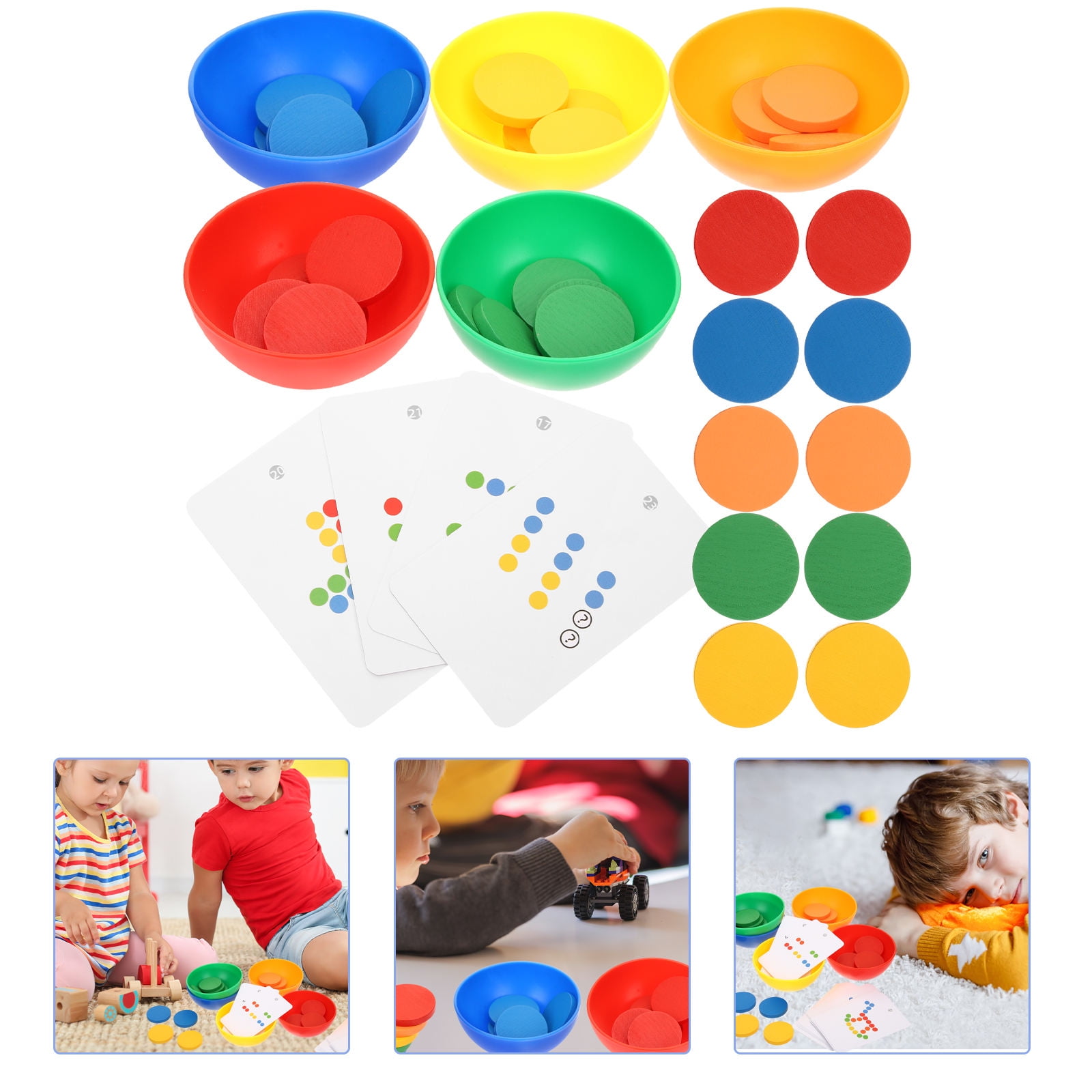 UPOUART Color Sorting Toy for Kids 1 Set with Plastic Material Round ...