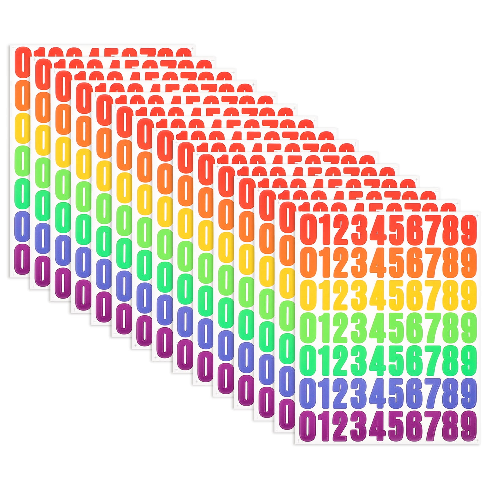 UPOUART Colorful Self-Adhesive Number Decals 1 Inch for Classroom Decor ...