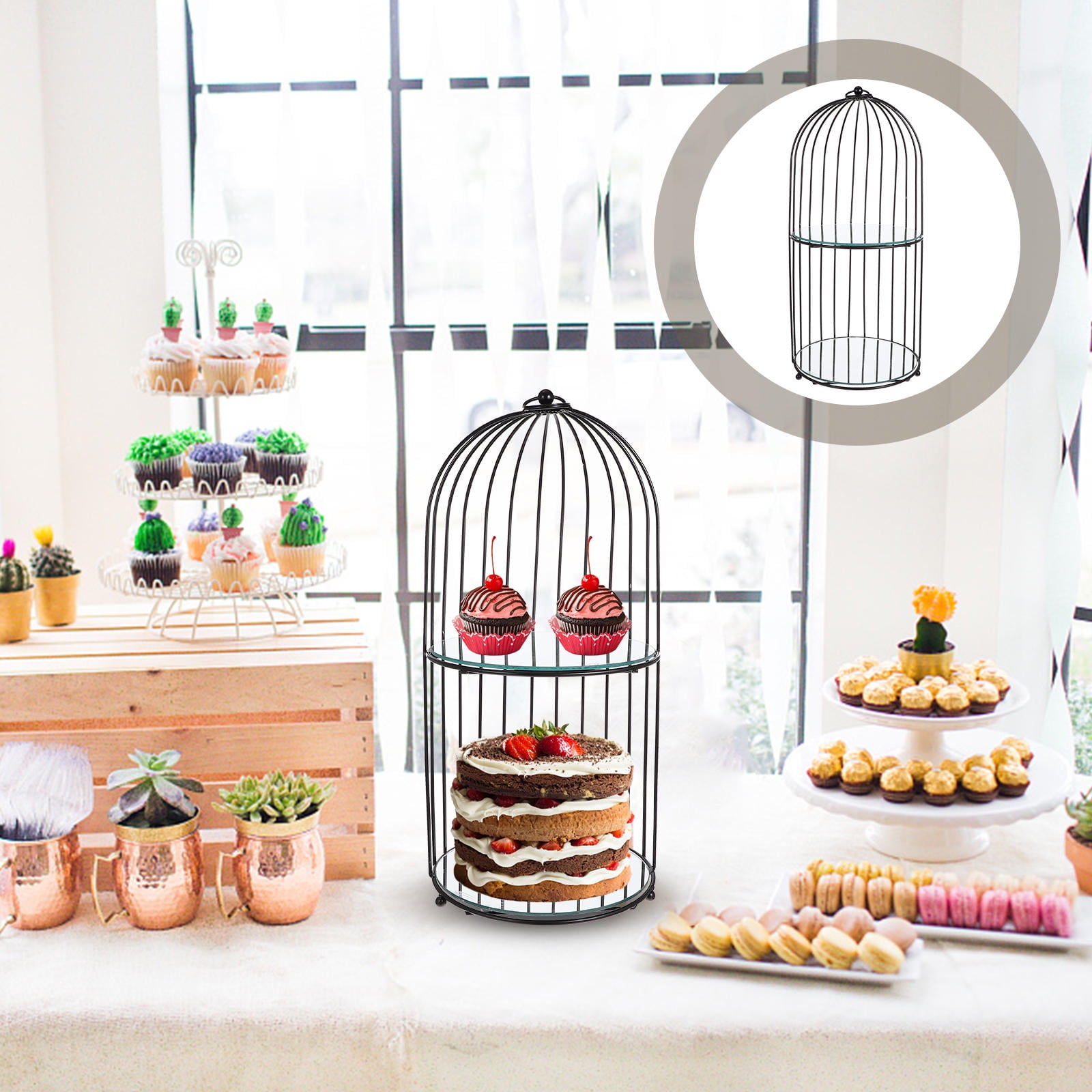 UPOUART Dessert Stands Metal Black Display Rack For Afternoon Tea ...