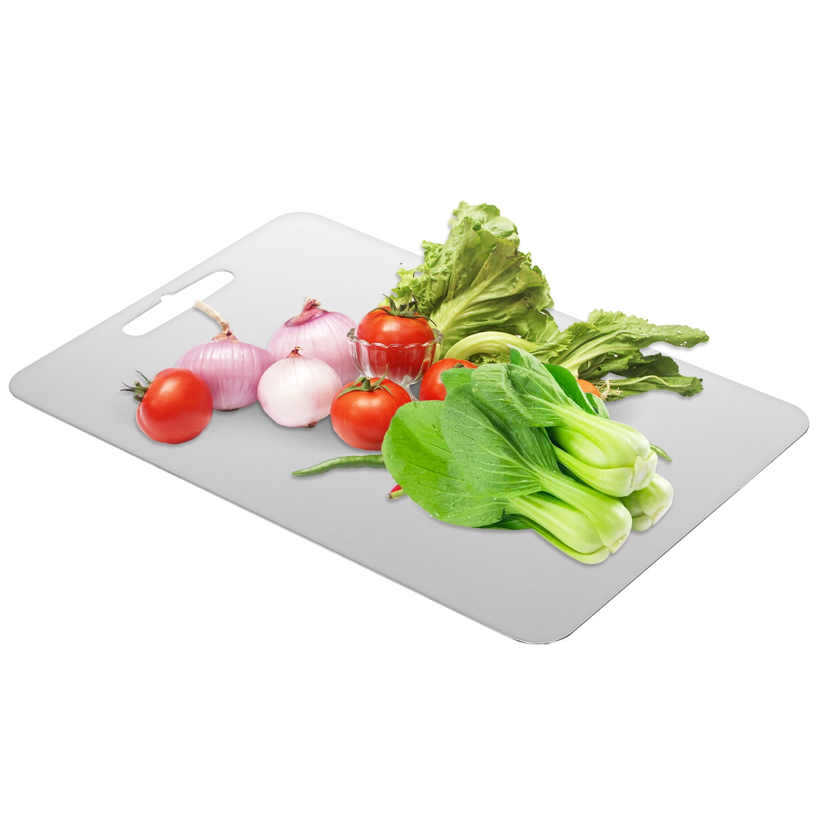 UPOUART Double-Sided Stainless Steel Chopping Board for Meat Vegetable ...