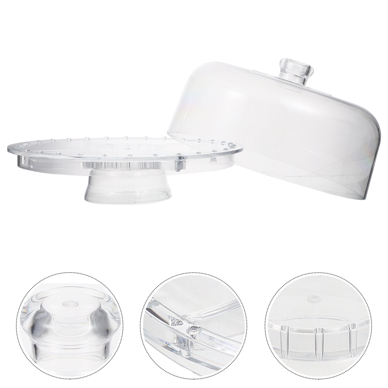 UPOUART Acrylic Cake Display Plate Set - Clear Dessert Stand for ...