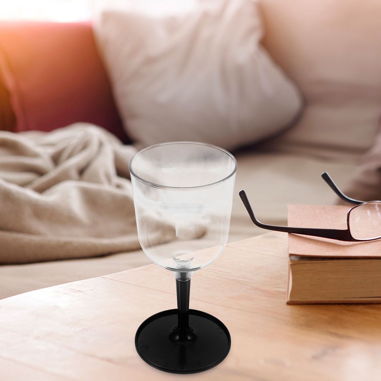 UPOUART Elegant Black Resin Wine Goblet Reusable Outdoor Drinking Cup ...