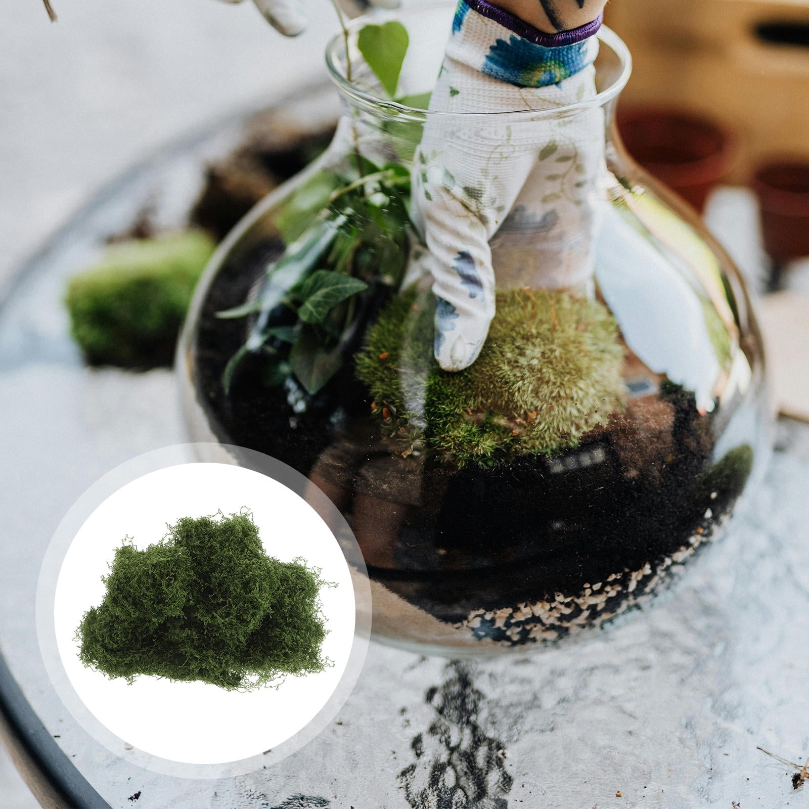 UPOUART Artificial Moss for Crafting Indoor Greenery, Floral Moss Decor ...