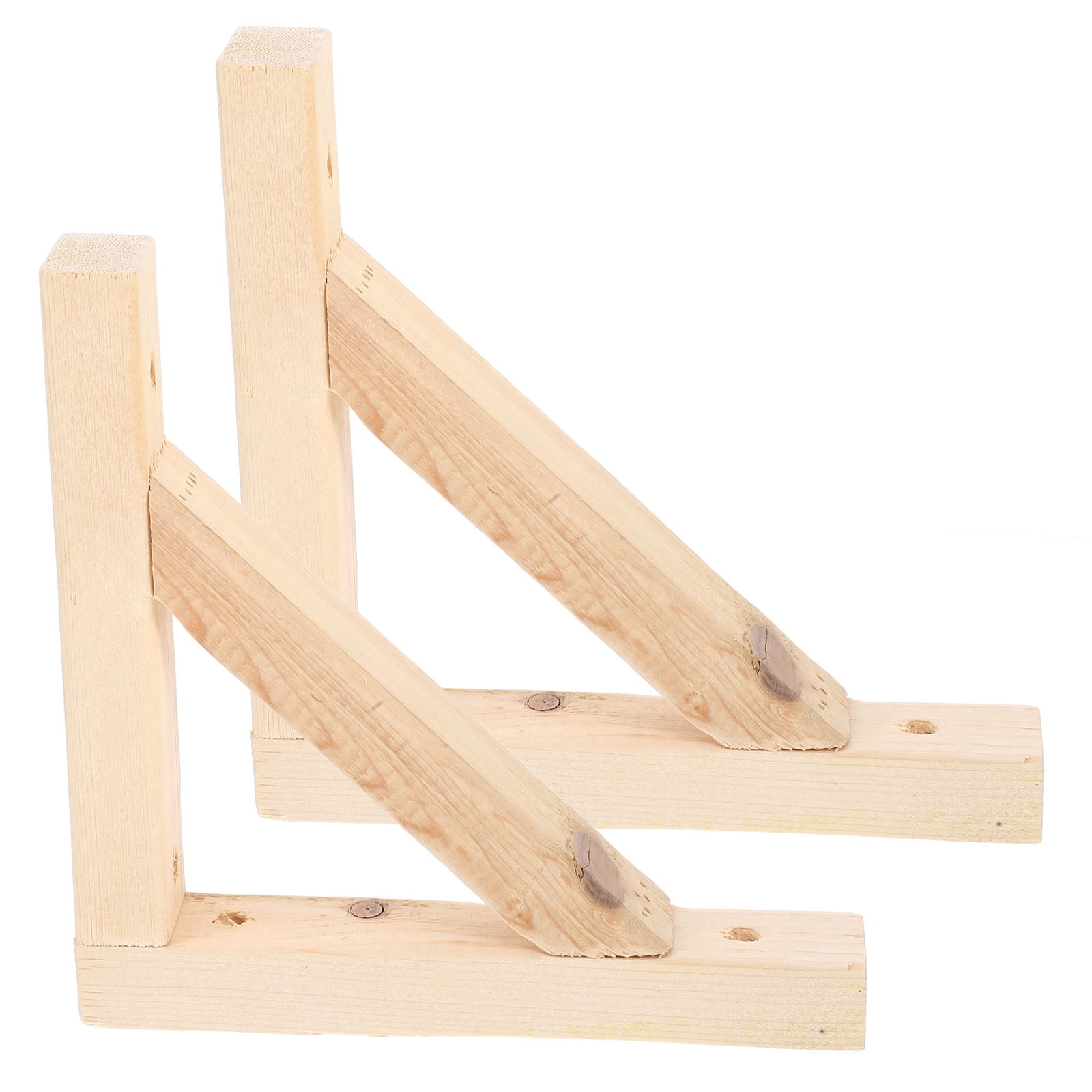 UPOUART Heavy Duty Triangle Shelf Bracket in Khaki Wood Finish, Wall ...