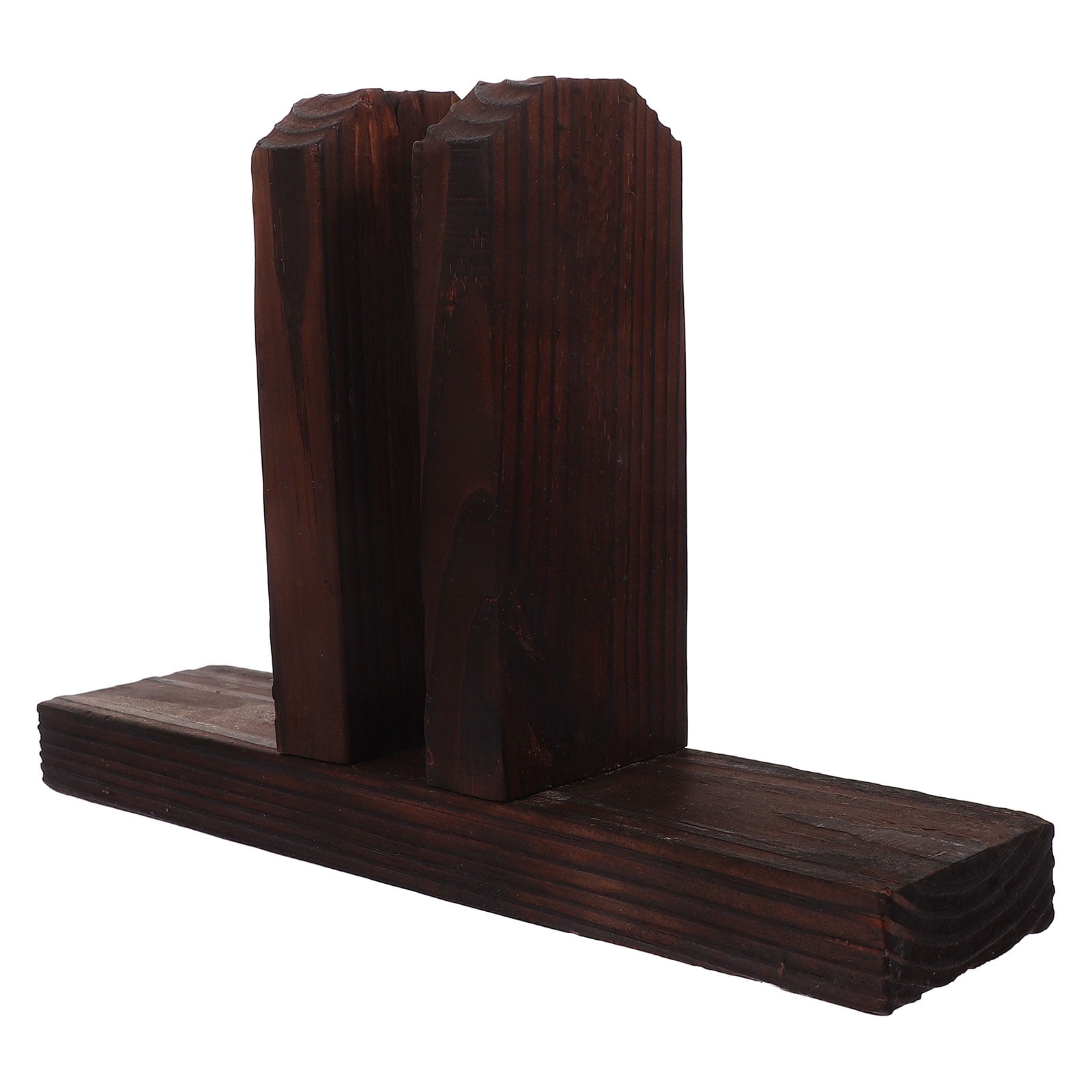 UPOUART Garden Fence Base Wooden Fence Holder Dark Brown Support 1Pack ...